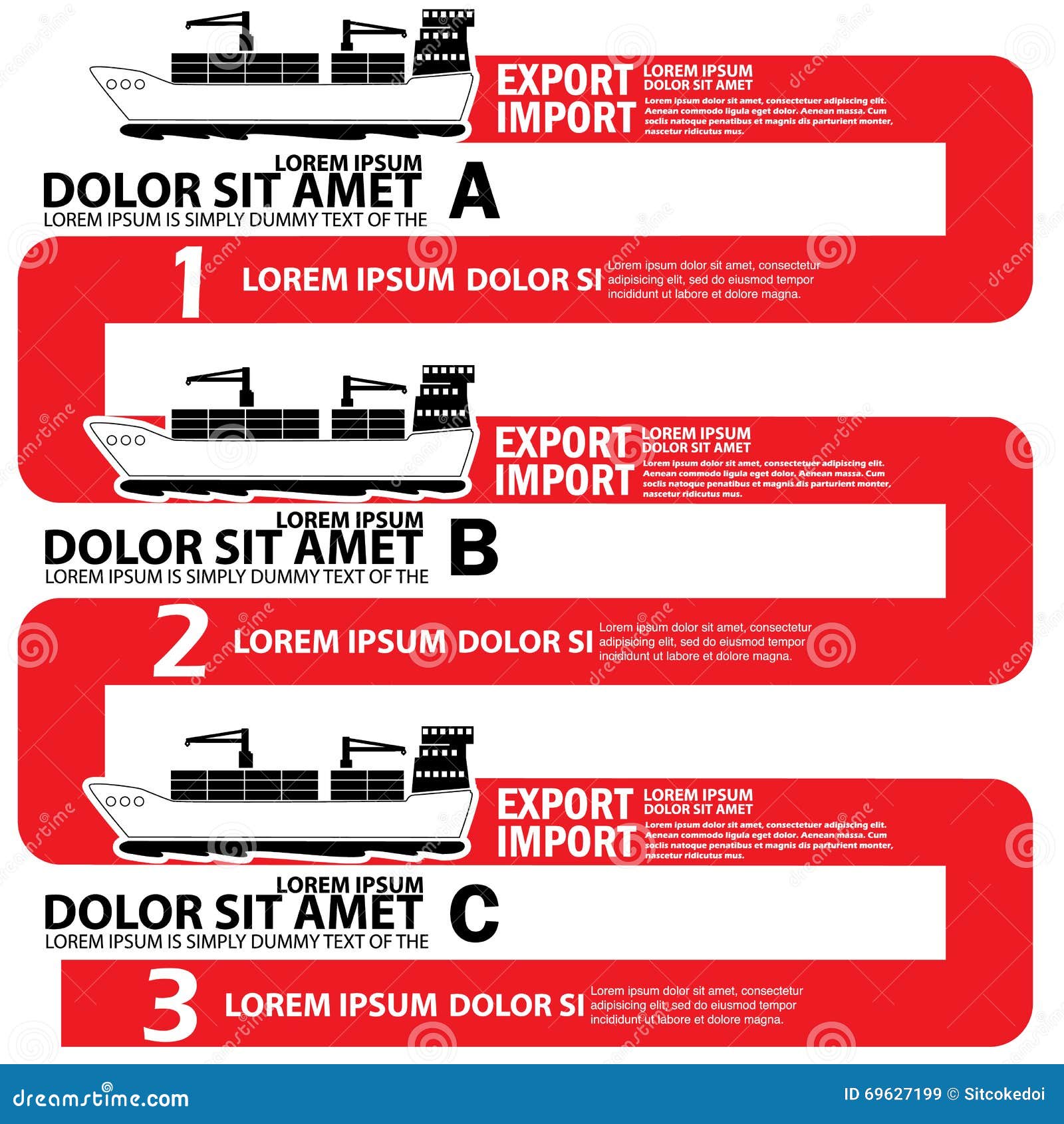 Chart of Ship on Red Line Up Stock Vector - Illustration of loading ...