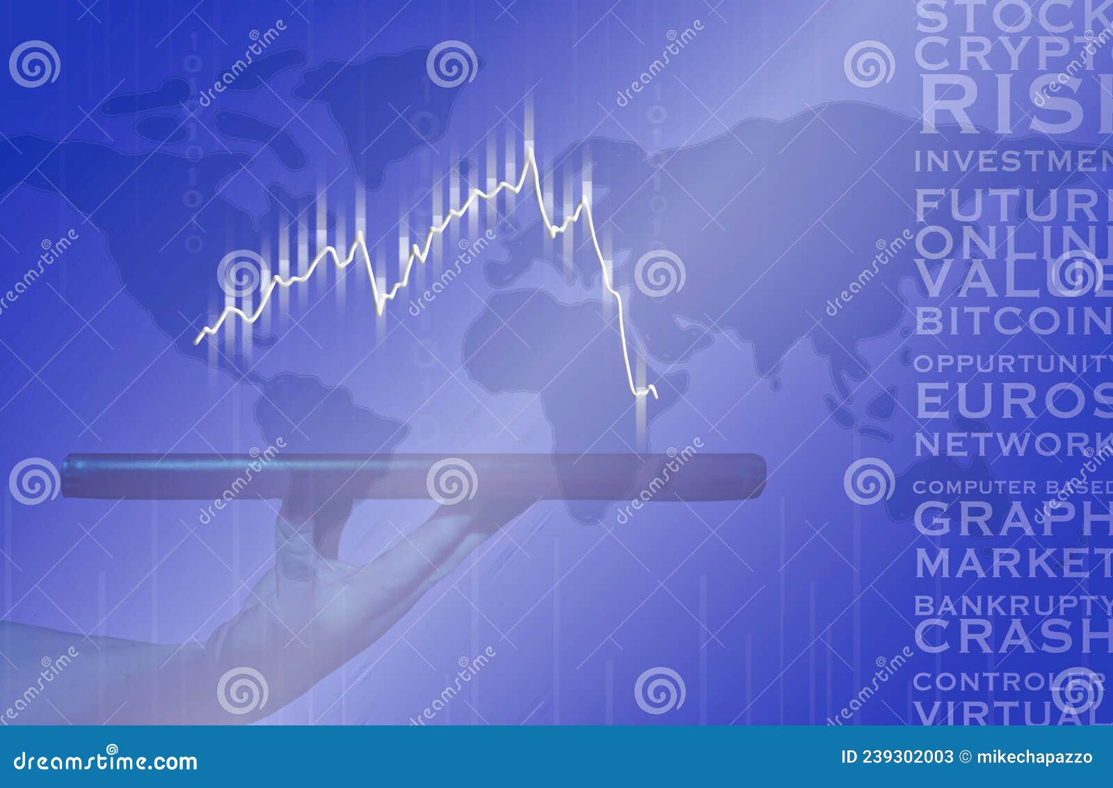 Chart Showing Crash of Bitcoin Crypto Currency Stock Image - Image of ...