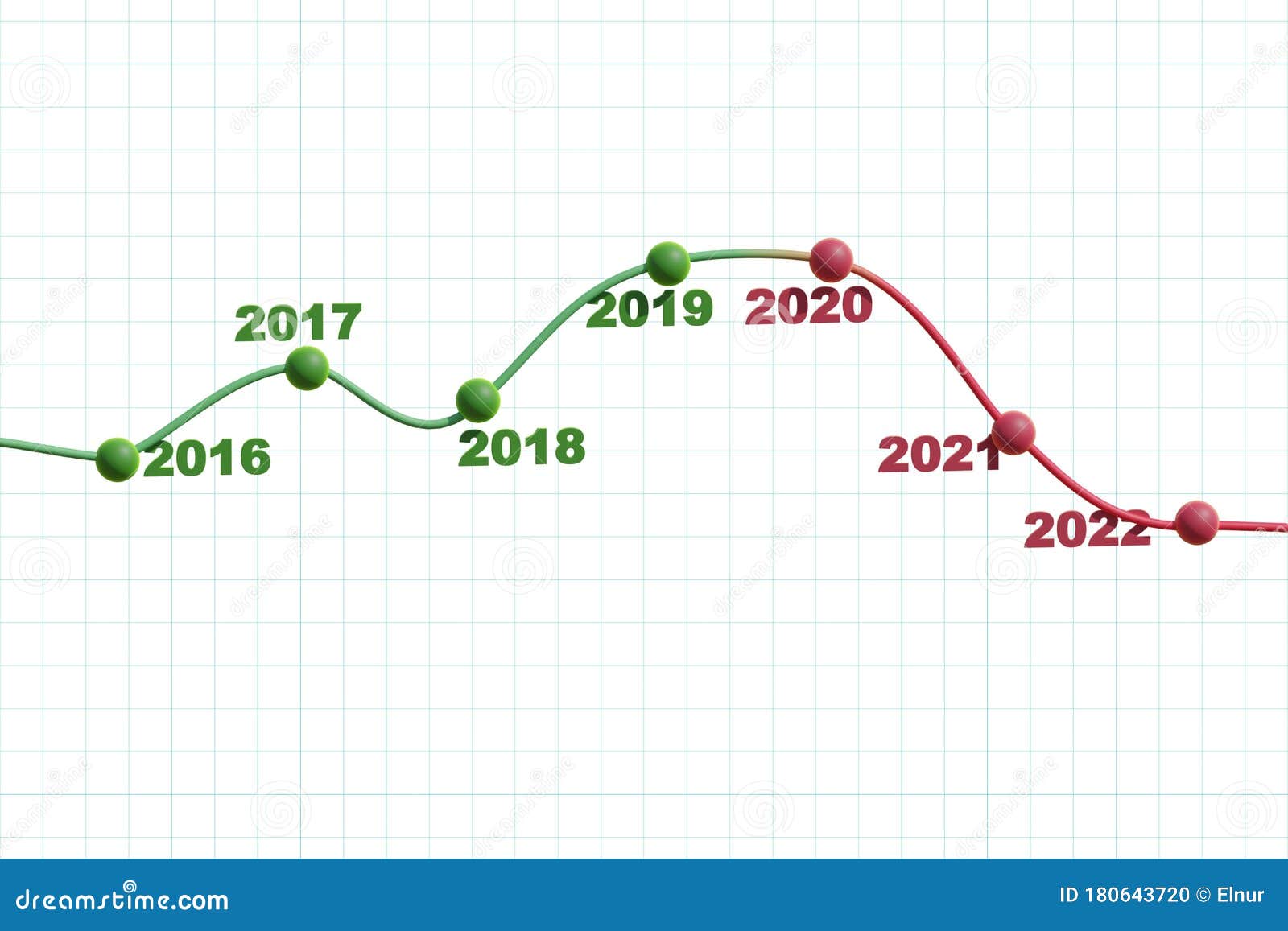 Chart Showing Decline in the Year 2020 Stock Illustration ...