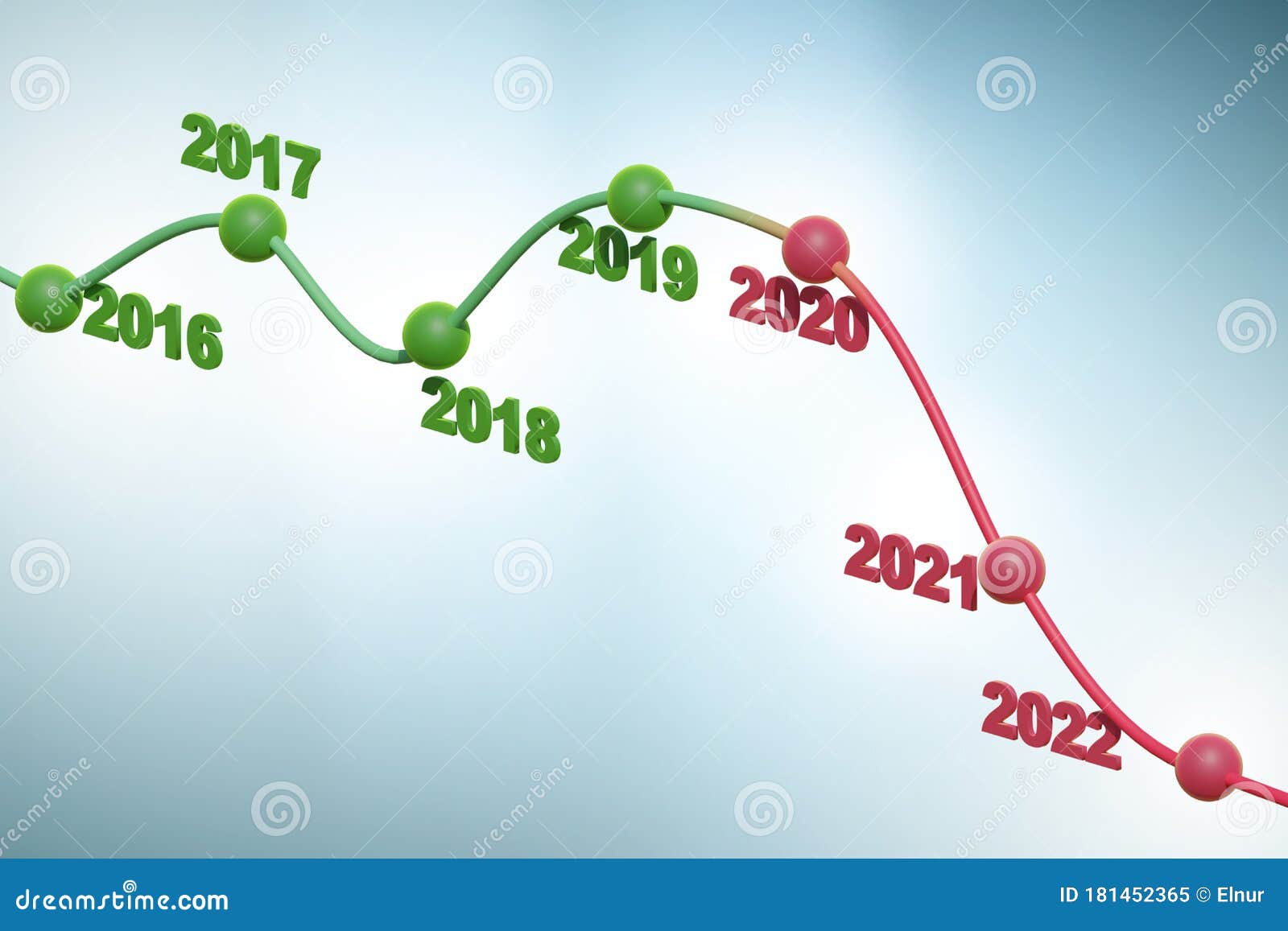 Chart Showing Decline in the Year 2020 Stock Illustration ...