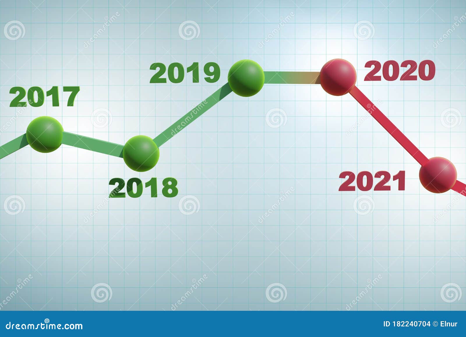 Chart Showing Decline in the Year 2020 Stock Illustration ...