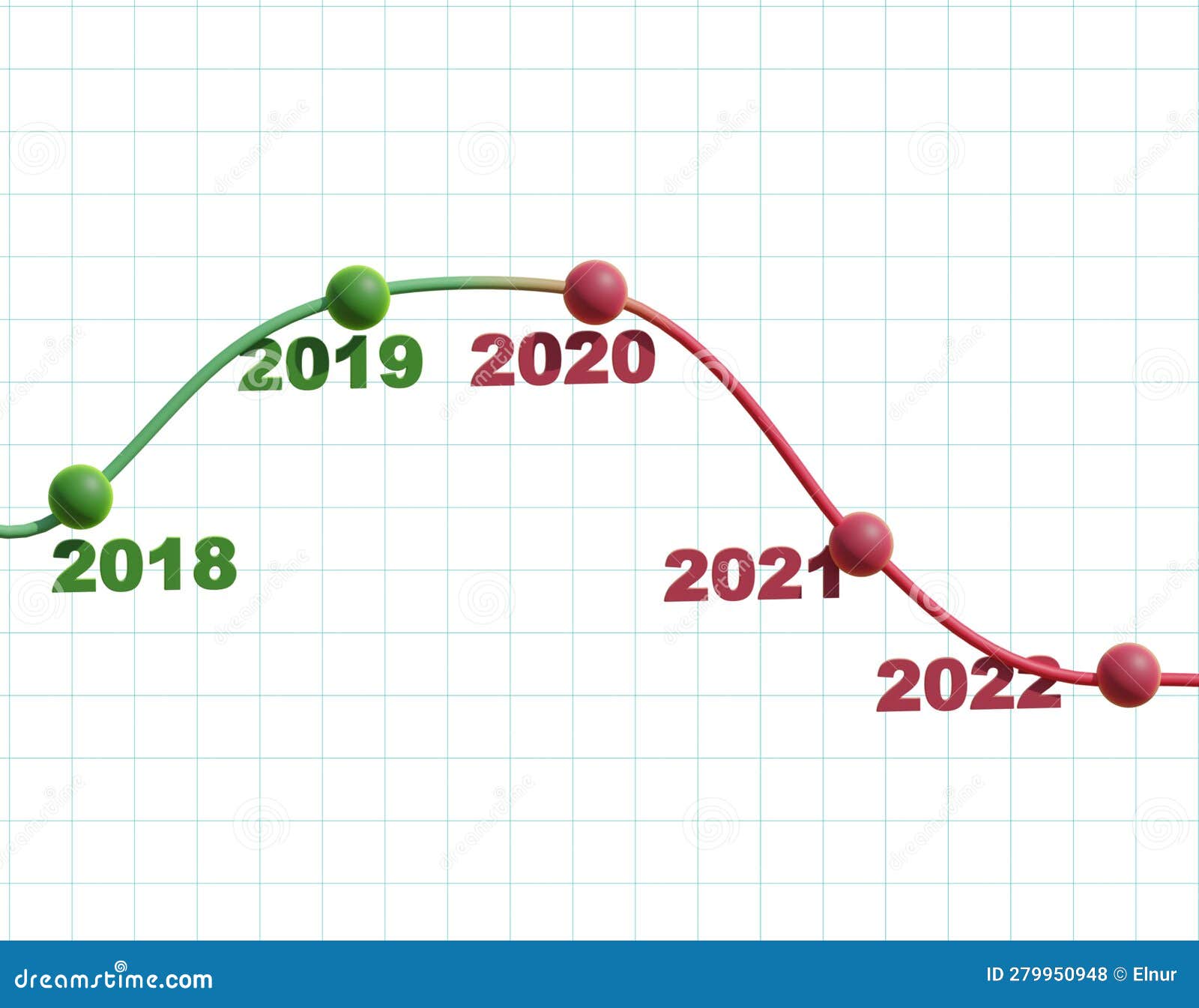 Chart Showing Decline in the Year 2020 Stock Illustration ...