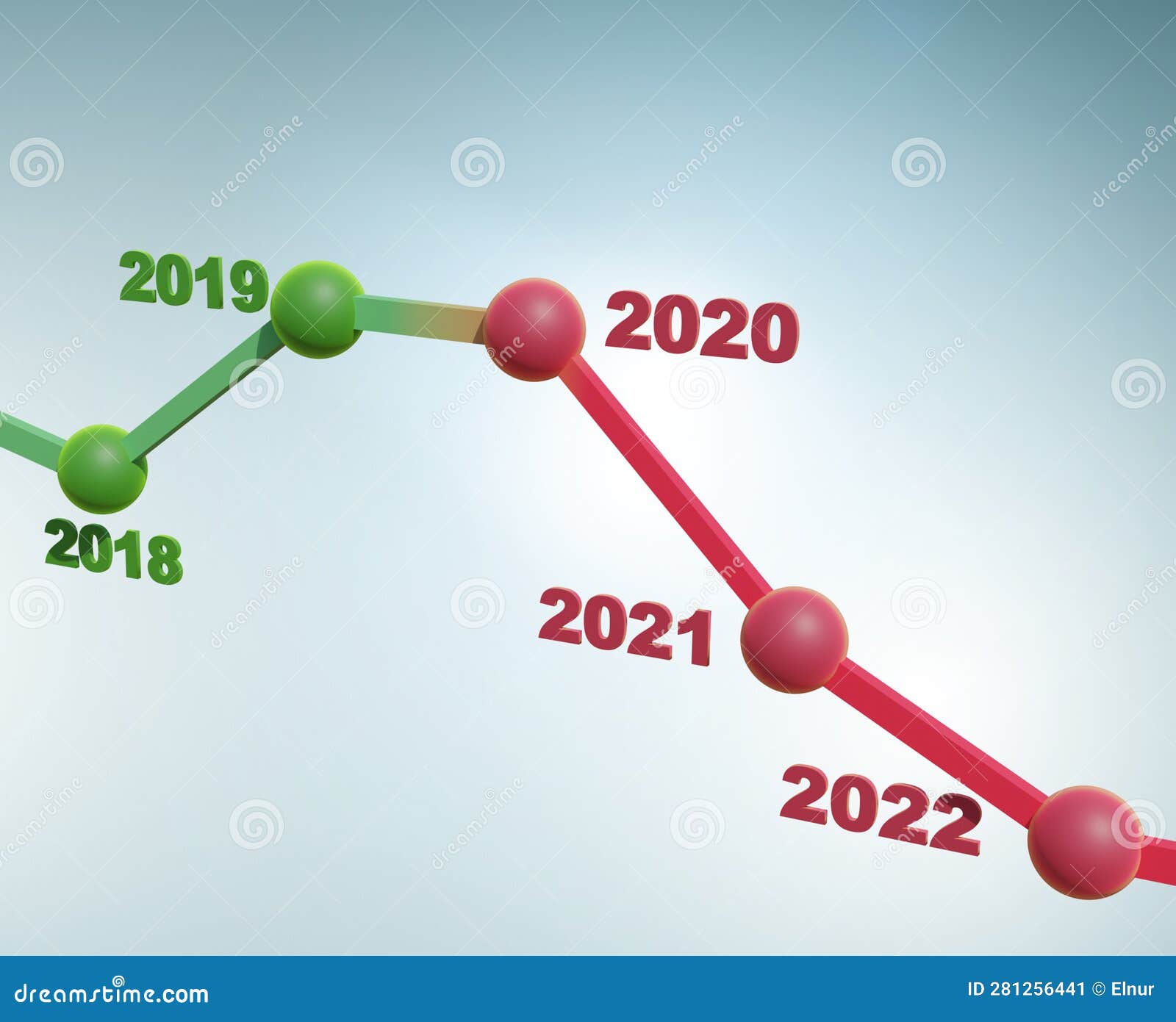 Chart Showing Decline in the Year 2020 Stock Illustration ...
