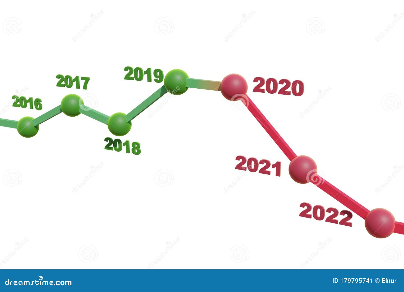 Chart Showing Decline in the Year 2020 Stock Illustration ...