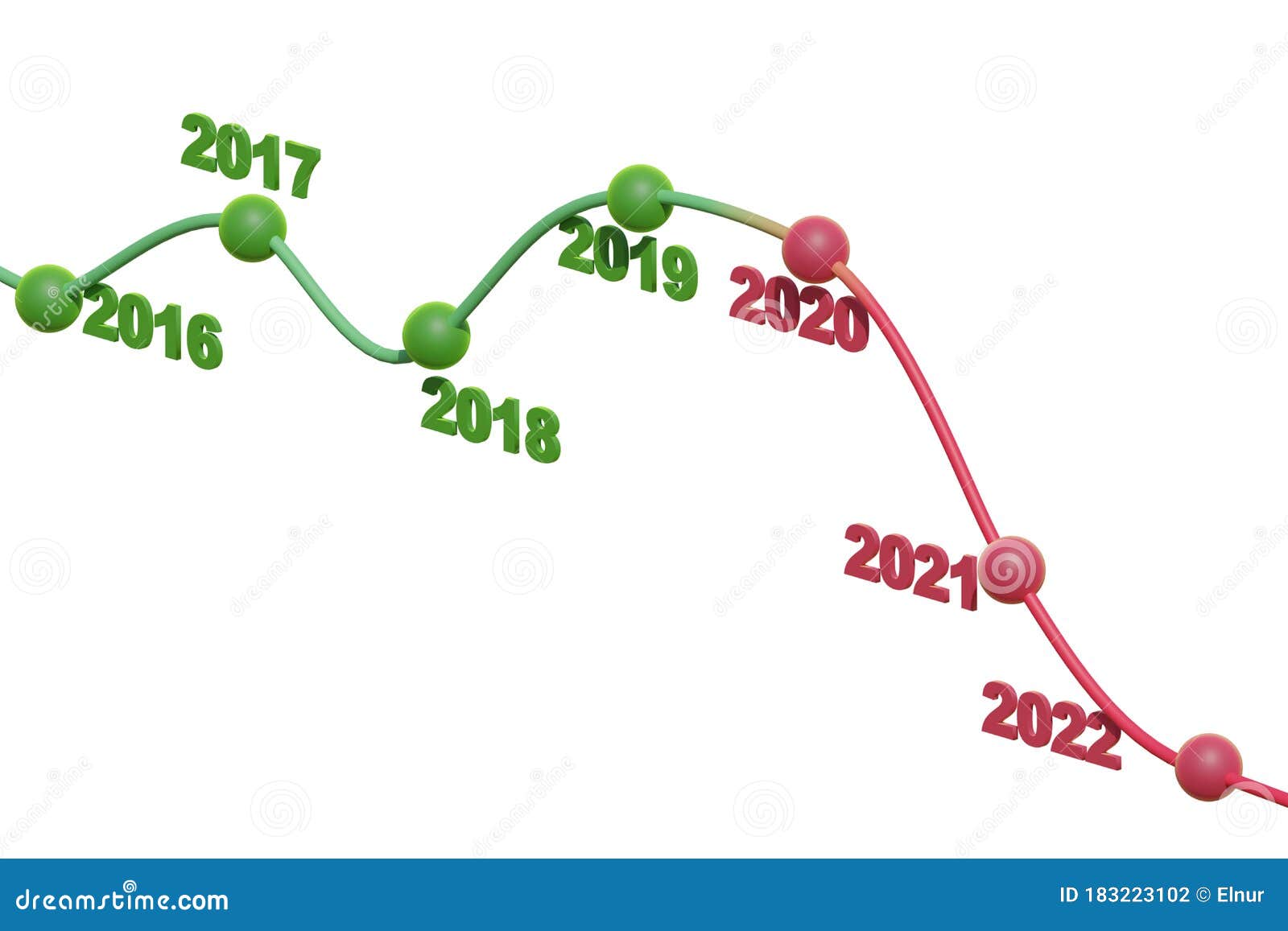 Chart Showing Decline in the Year 2020 Stock Illustration ...