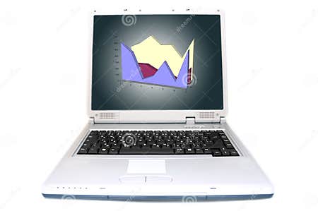 Chart Shown in 3D on Laptop Stock Image - Image of charts, agenda: 516823