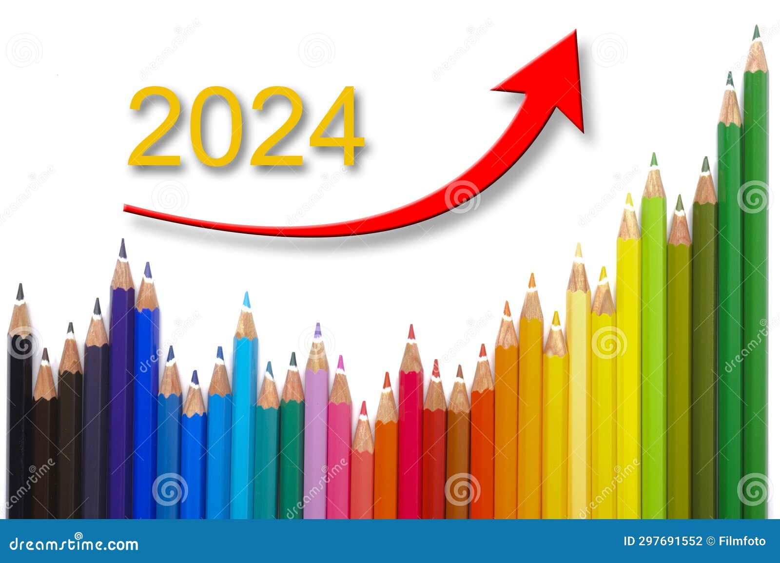 Chart Shows Increase and Success in Year 2024 Stock Photo - Image of ...