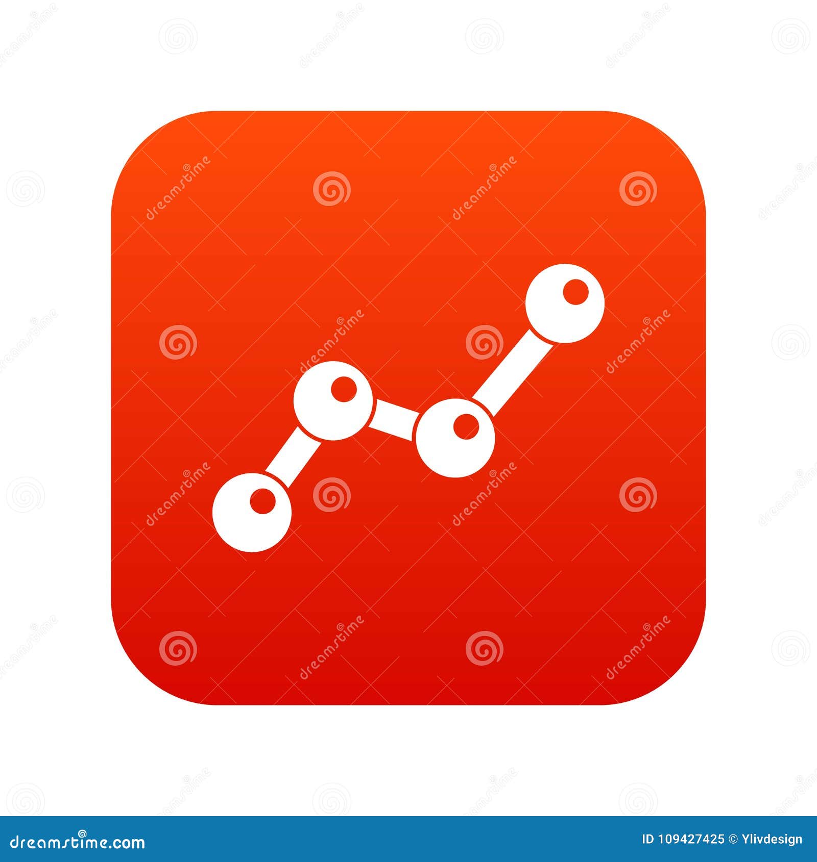 Chart Statistics Line Icon Digital Red Stock Vector - Illustration of ...