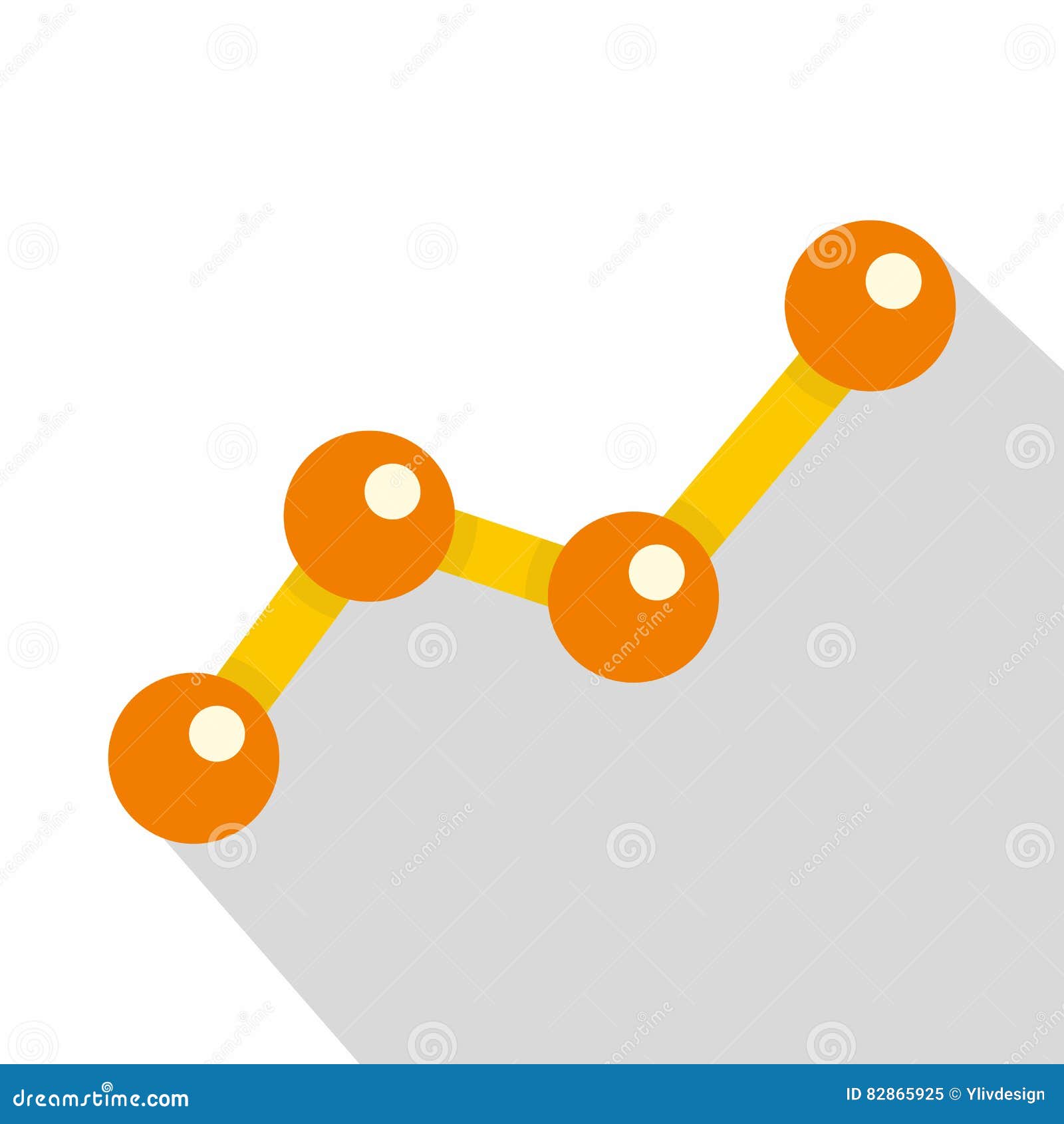 Chart Statistics Line Icon, Flat Style Stock Vector - Illustration of ...