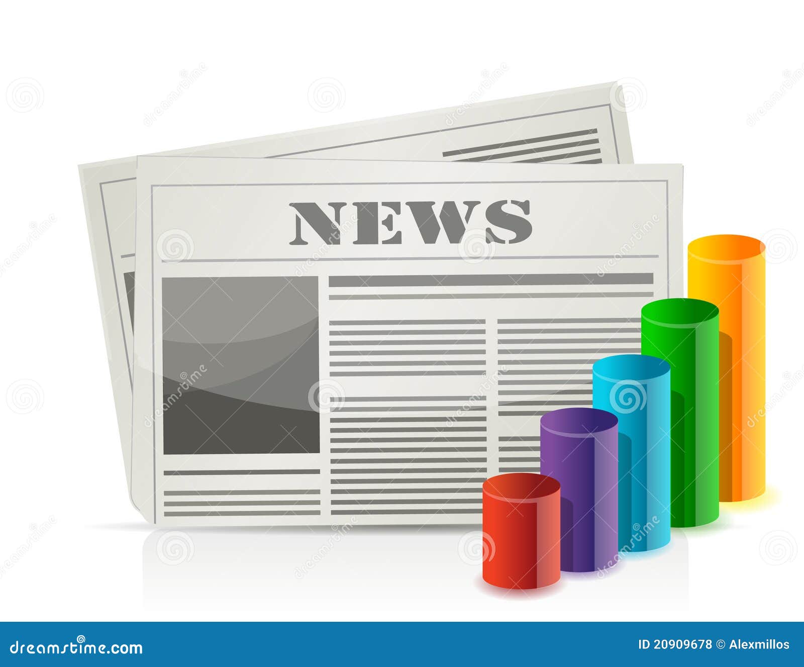 Chart Statistics and Newspaper Stock Vector - Illustration of purple ...