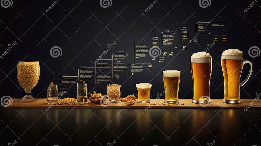 Chart of the Steps in Making Beer. Generative Ai Stock Photo - Image of ...
