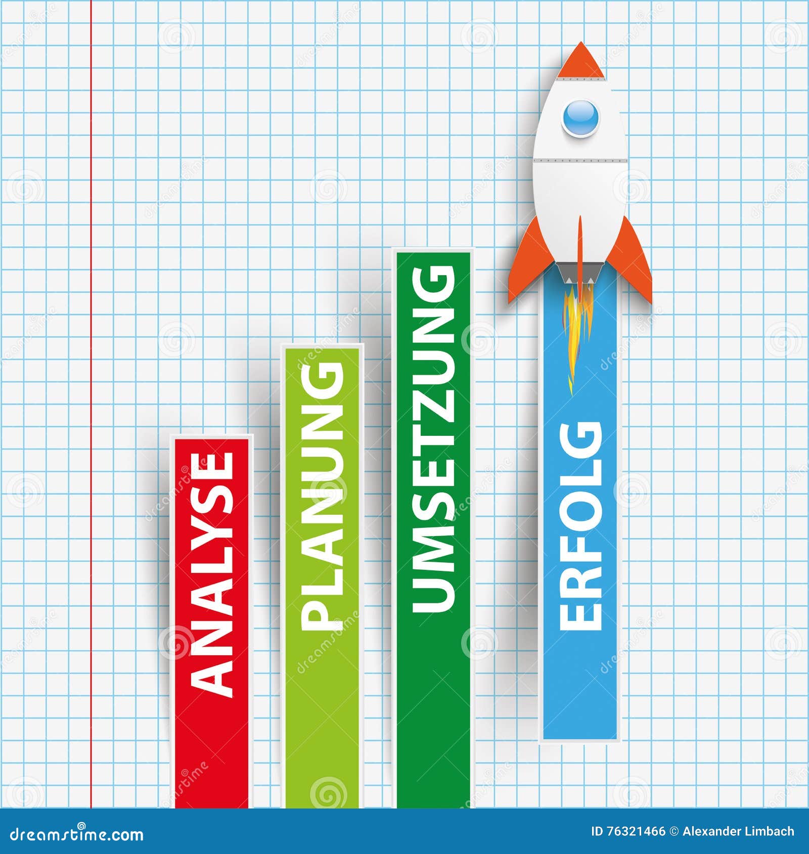 Chart Successful Strategy Rocket Checked Paper Stock Vector ...