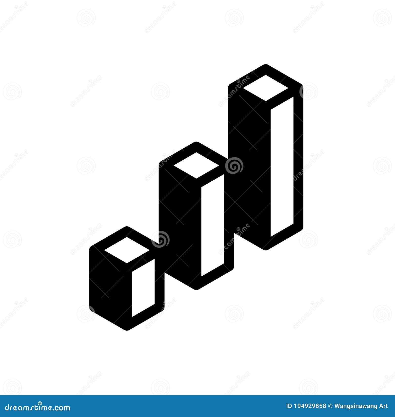 Chart Symbol Flat Black Line Icon, Vector Illustration Stock Vector ...