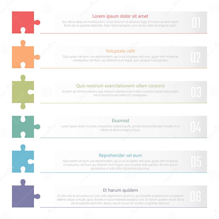 Chart Table Design, Ranked Numbered List Vector Template with Colorful ...