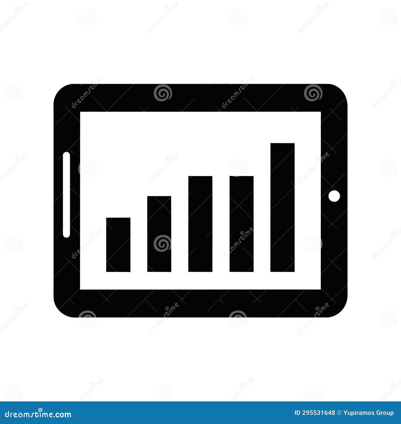 Chart on tablet icon stock vector. Illustration of visualization ...