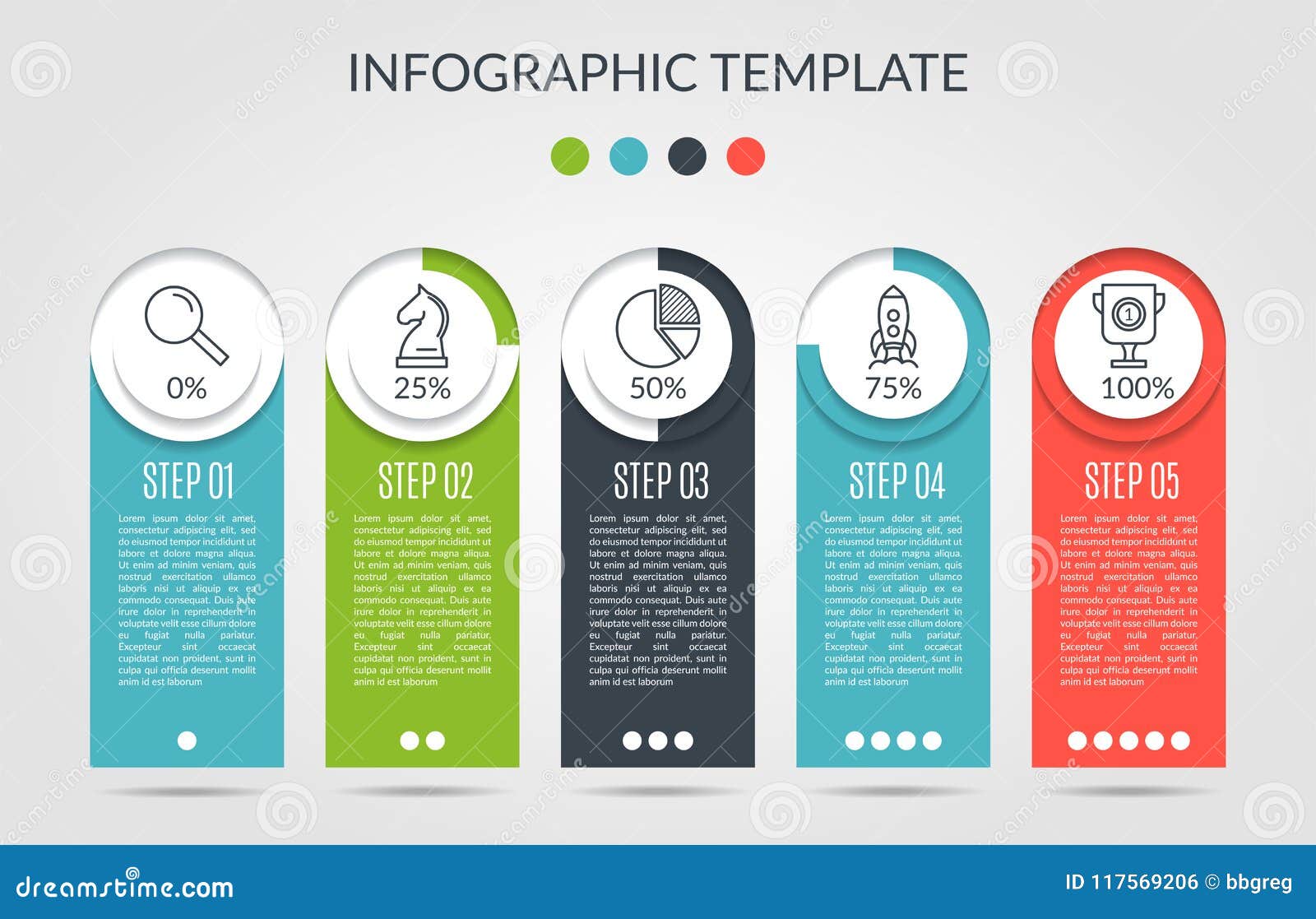 Chart Template In Modern Style. For Infographic And Presentation ...