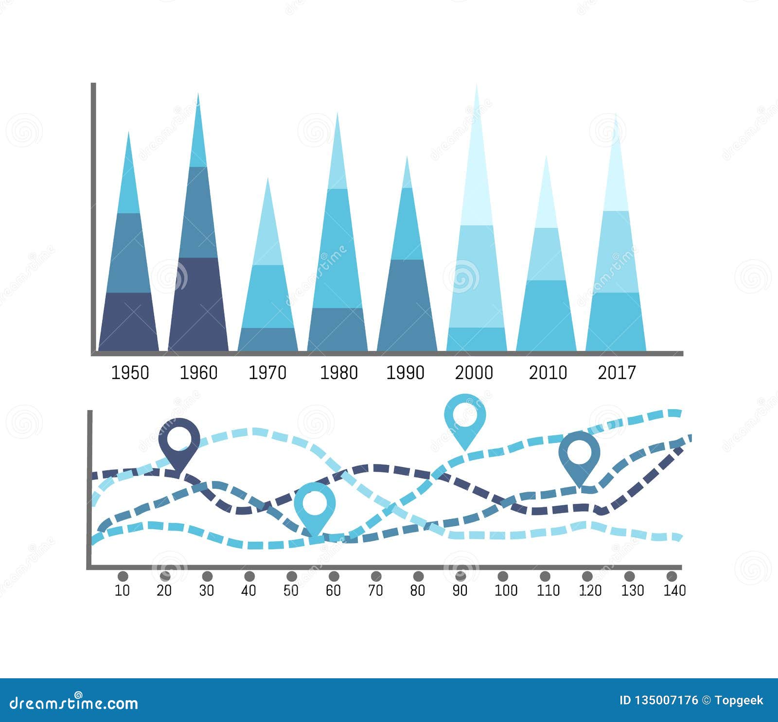 Chart with Timeline and Information of Years Data Stock Vector ...