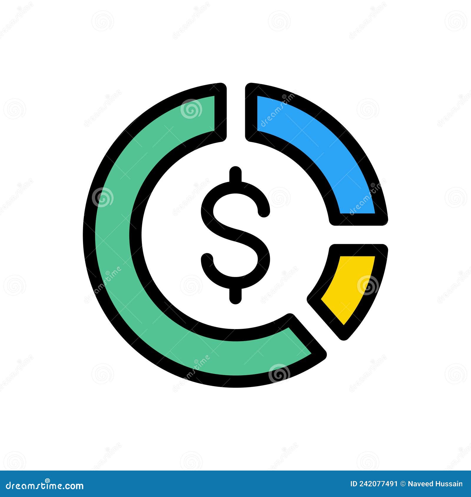 Chart Vector Color Line Icon Stock Vector - Illustration of creative ...