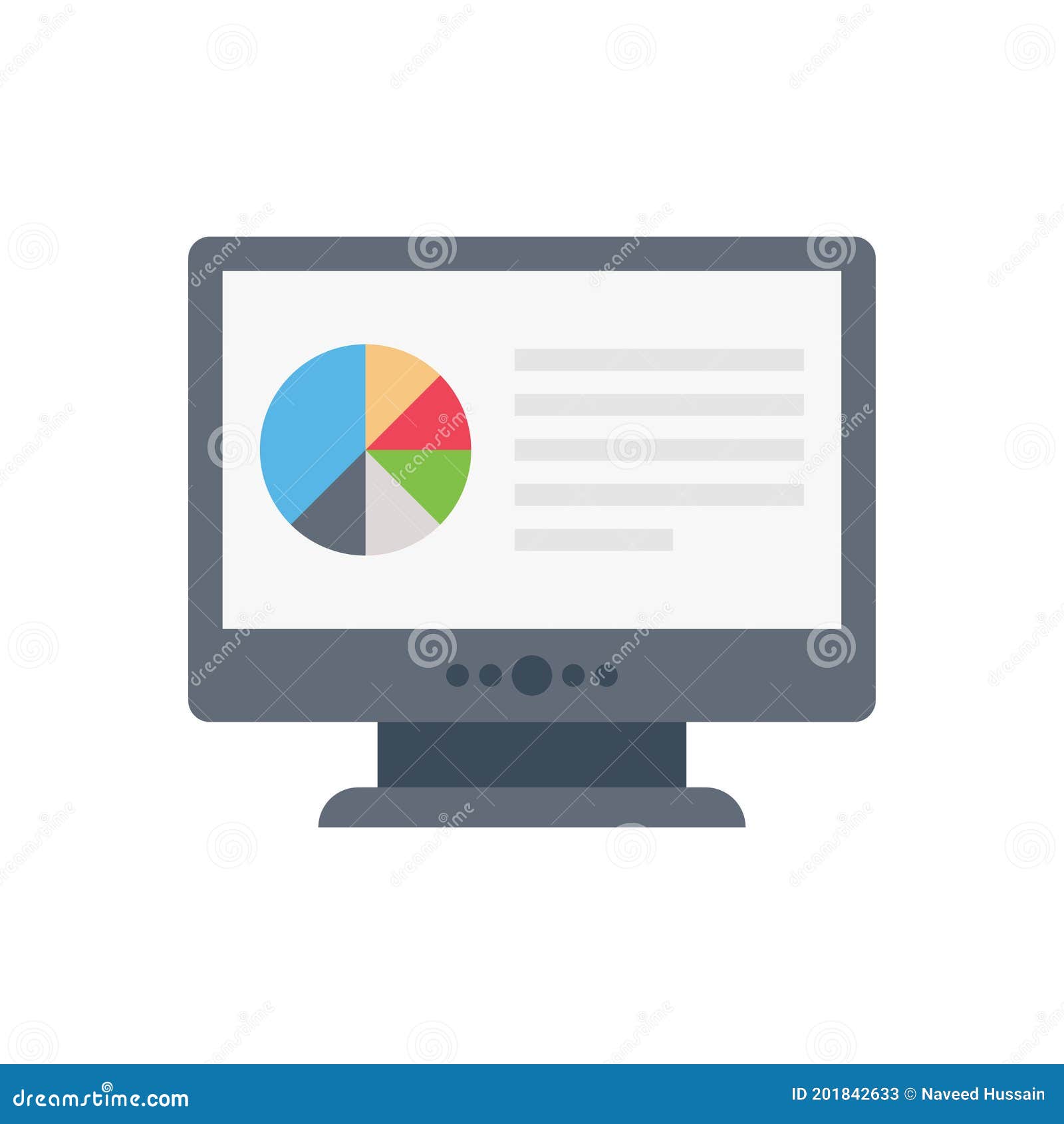 Chart Vector Flat Color Icon Stock Vector - Illustration of screen ...