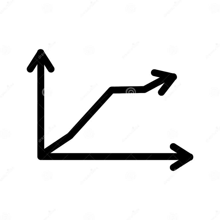 Chart Vector Icon. Black and White Chart Illustration. Linear Schedule ...