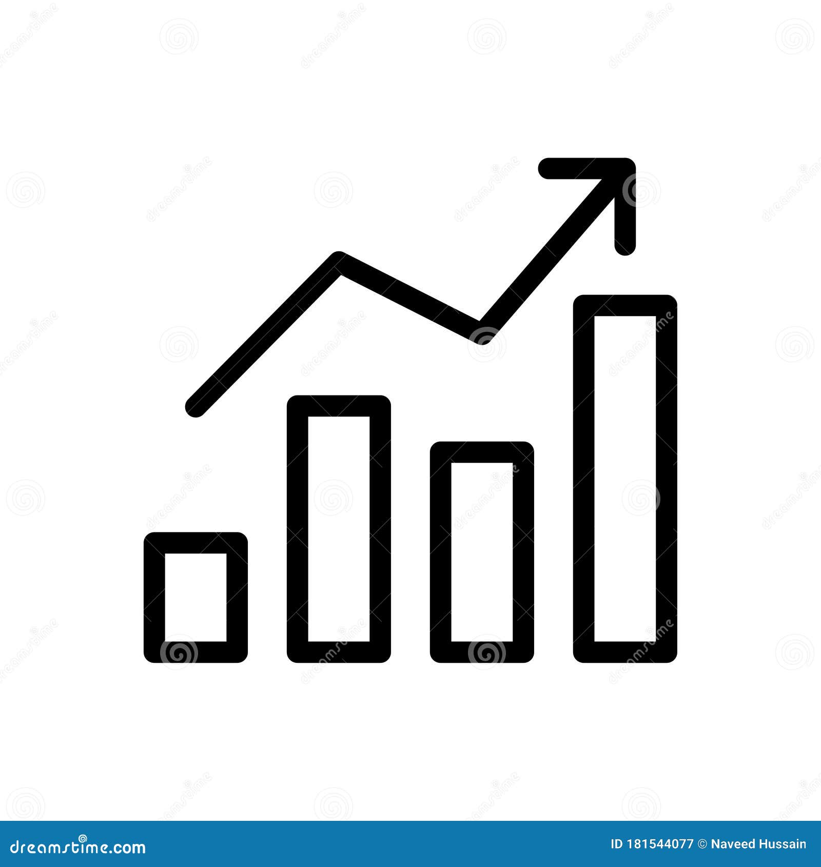 Chart Vector Thin Line Icon Stock Vector - Illustration of development ...