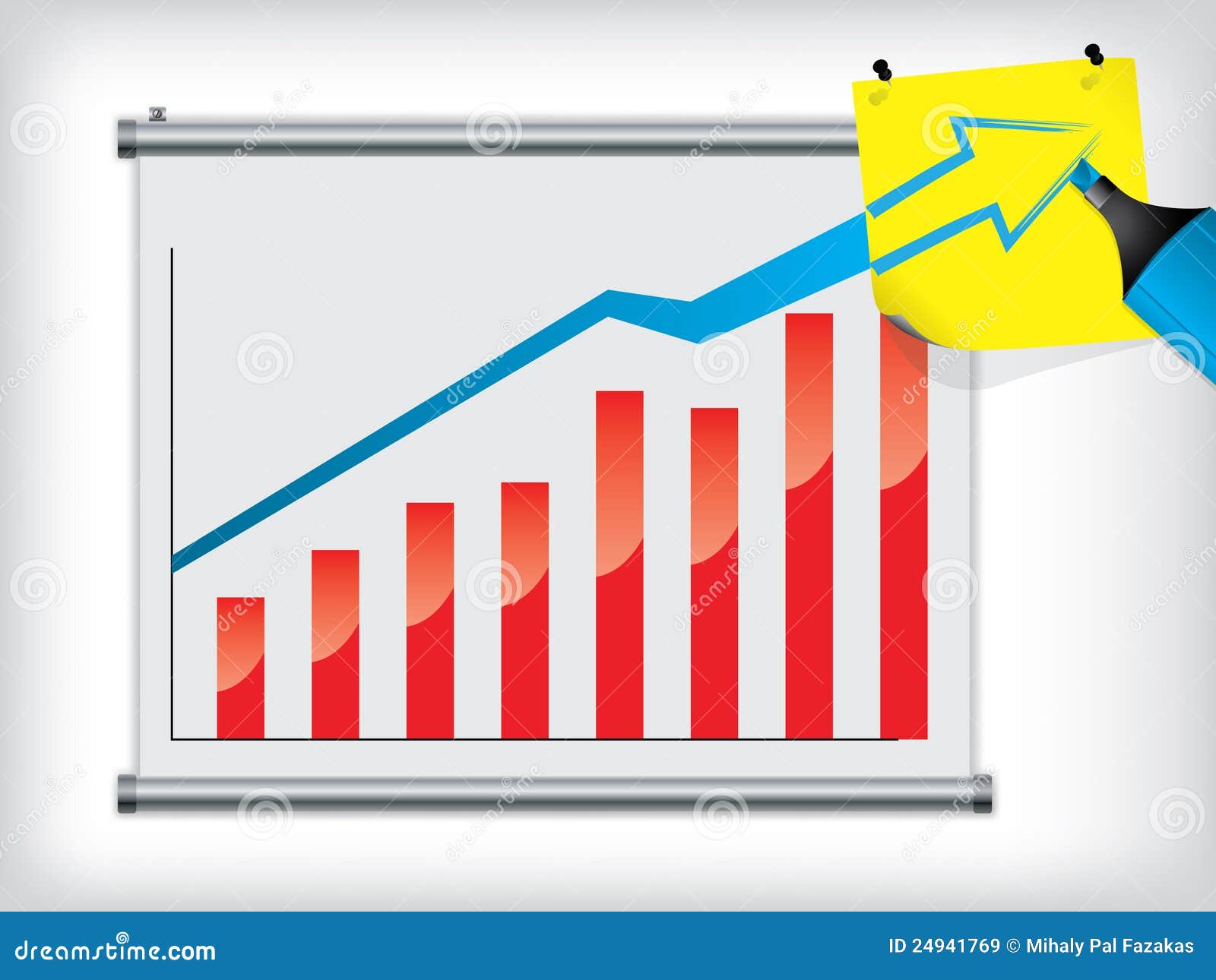 Chart on Wall Completed with Notepaper Stock Vector - Illustration of ...
