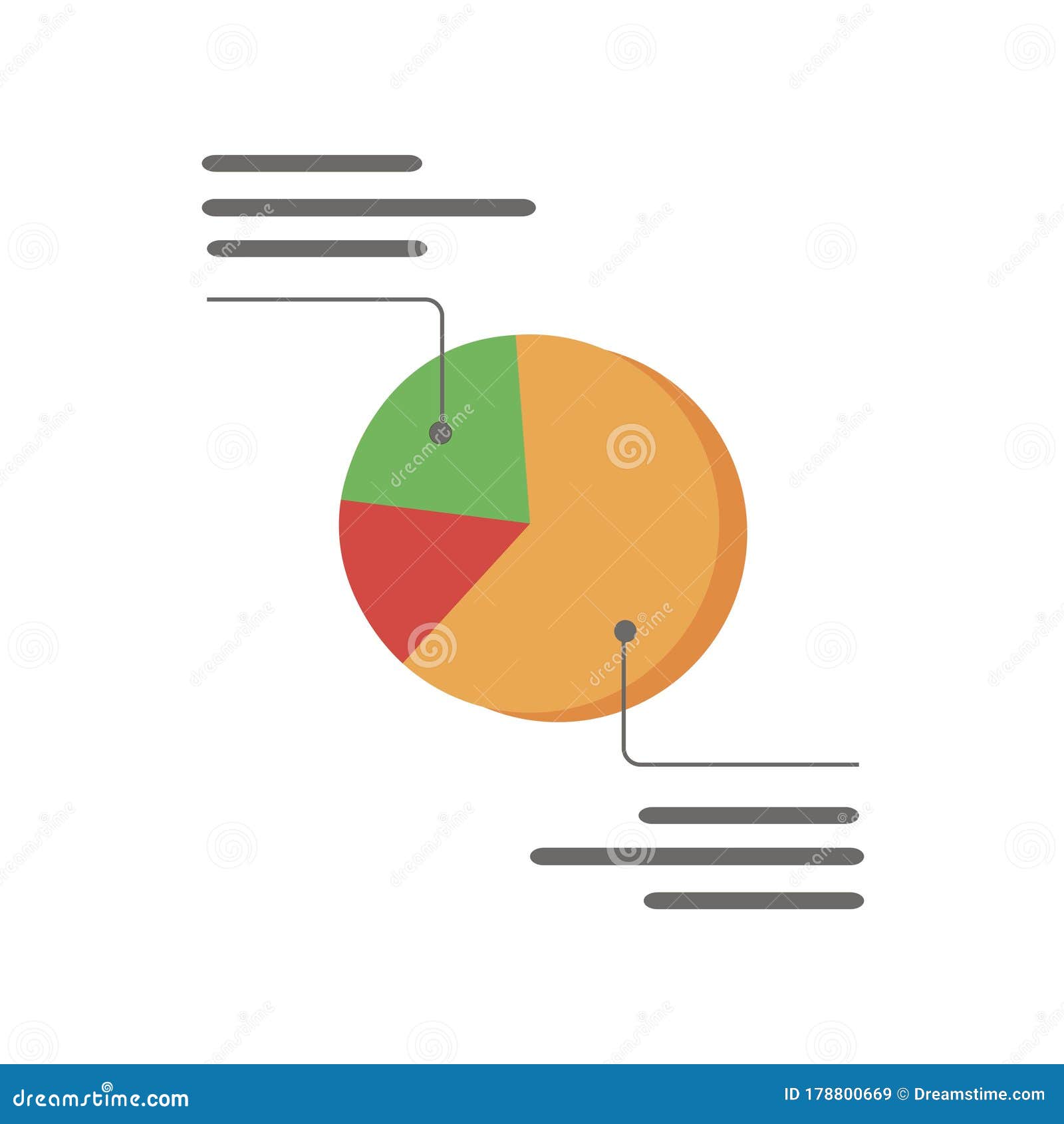 Chart on White Background. Vector Illustration in Trendy Flat Style ...