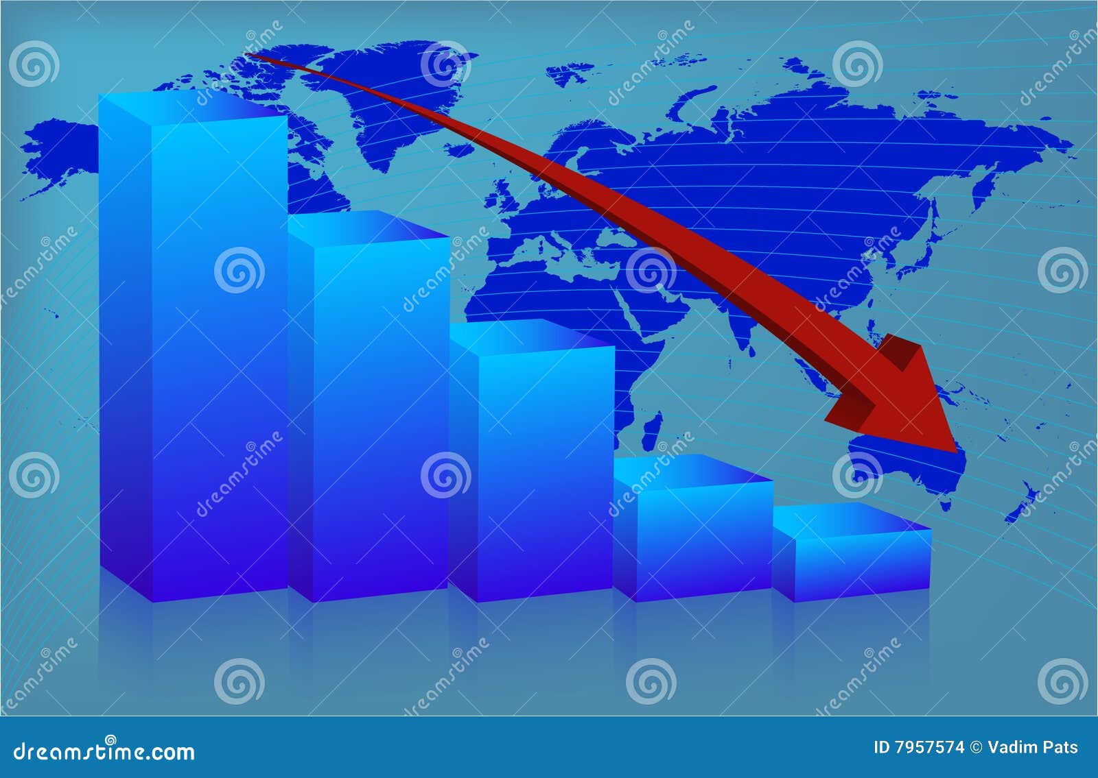 Chart World down stock vector. Illustration of collapsing - 7957574