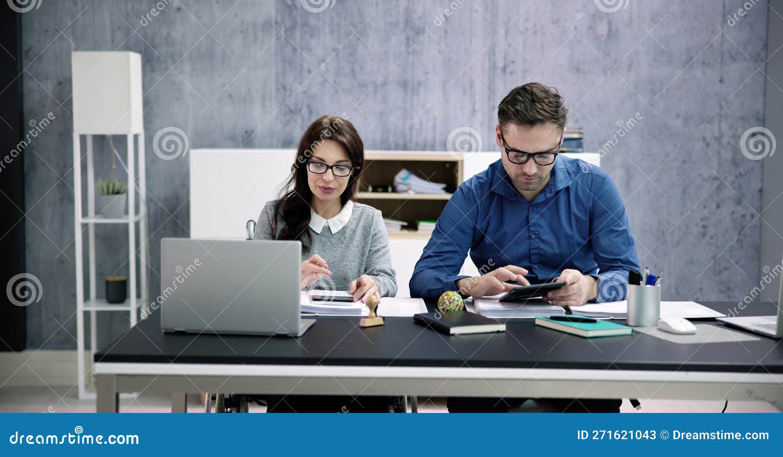 Chartered Accountant in Office with Calculator Stock Image - Image of ...