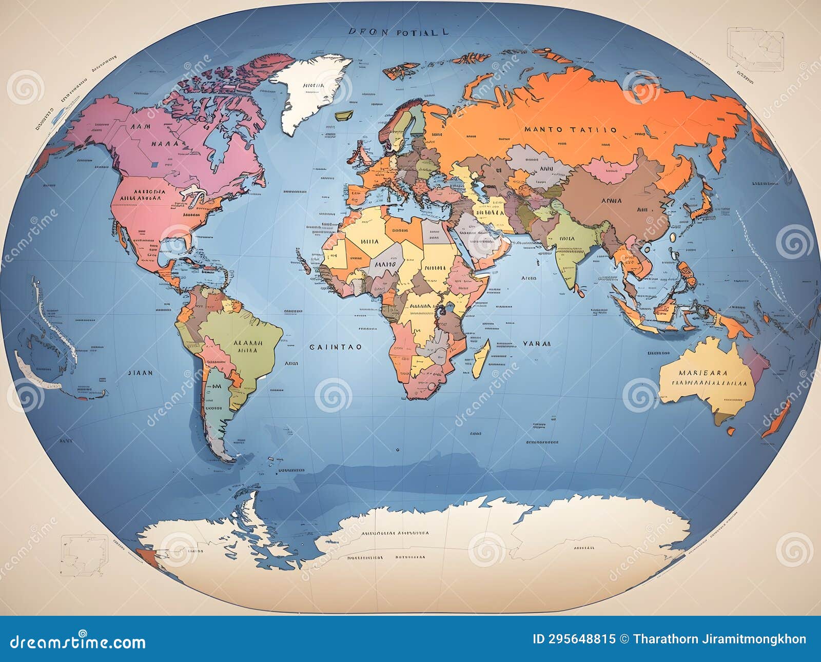 Charting Nations: Vector Excellence in Global Political Mapping Stock ...
