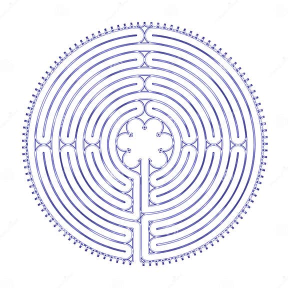 Chartres Labyrinth Harmony stock illustration. Illustration of wisdom ...