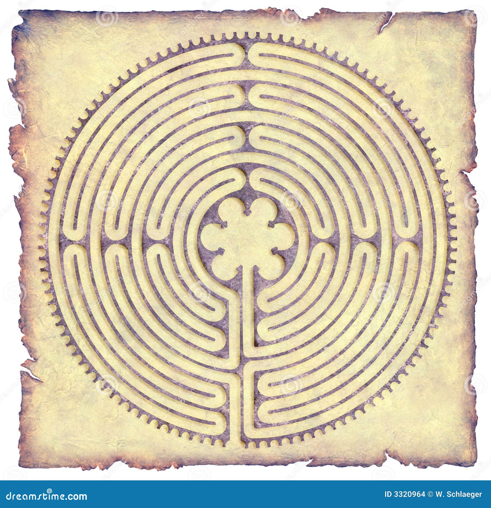 Chartres Labyrinth Parchment Stock Illustration - Illustration of ...