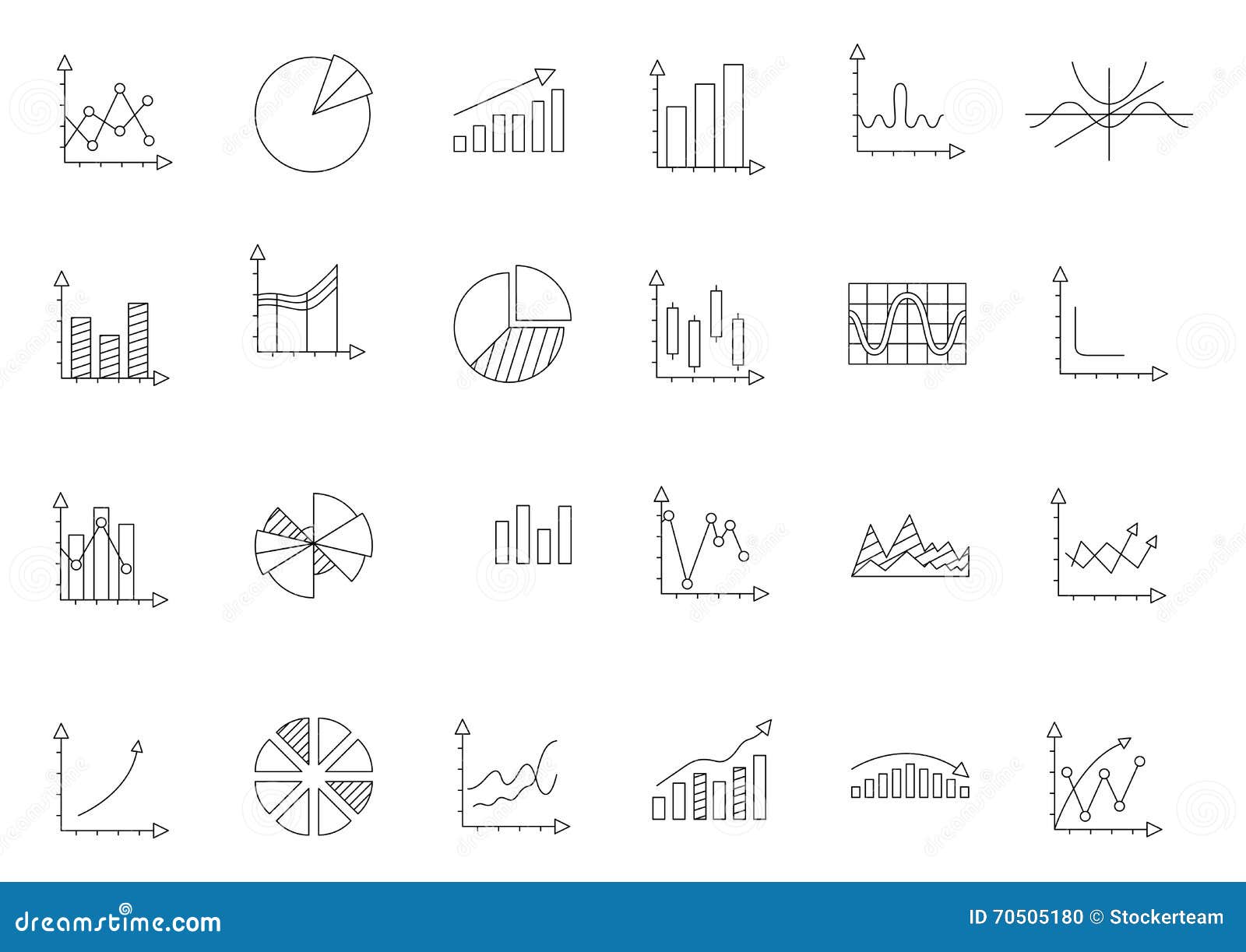 Set Of Black Charts On Vector Illustration Pink | CartoonDealer.com ...