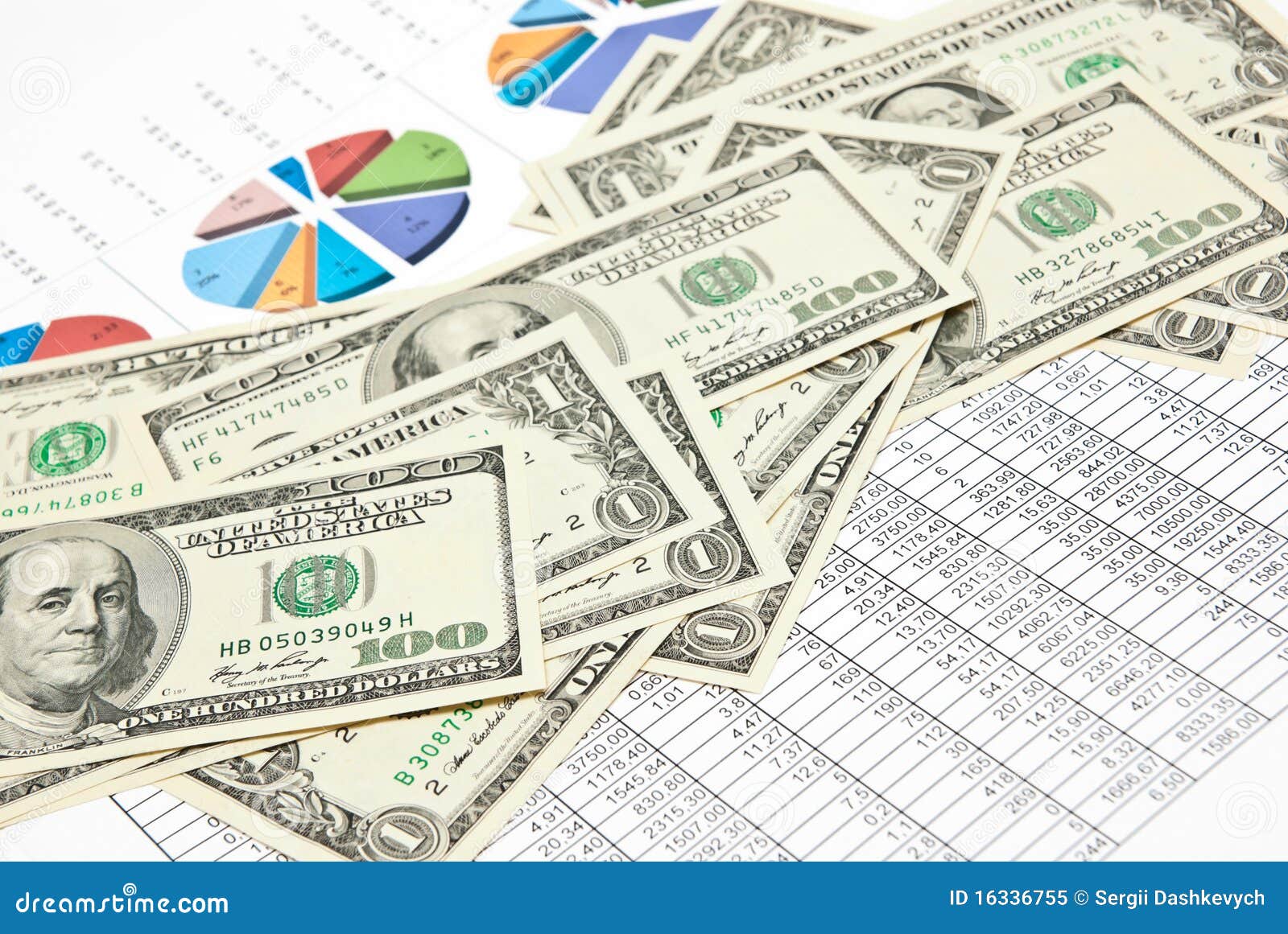 Charts, diagrams and money stock image. Image of investment - 16336755
