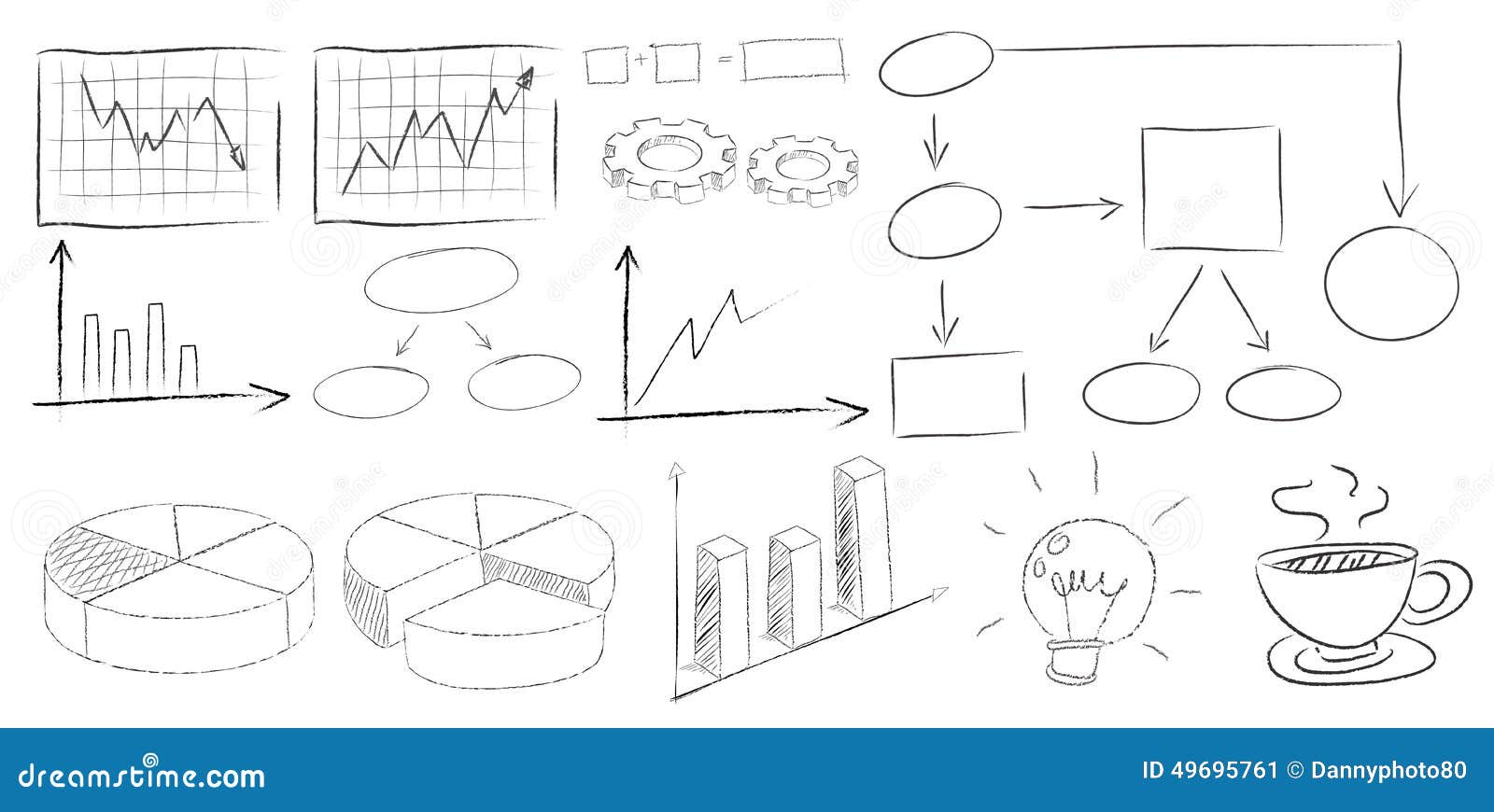 Charts doodles stock vector. Illustration of graphs, beverage - 49695761