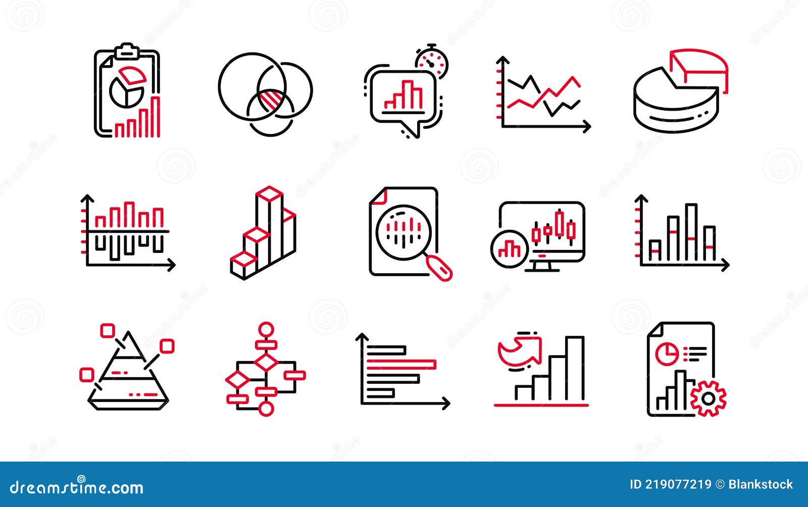 Graphs Line Vector Icons And Signs. Charts, Plots, Diagrams, Maps ...