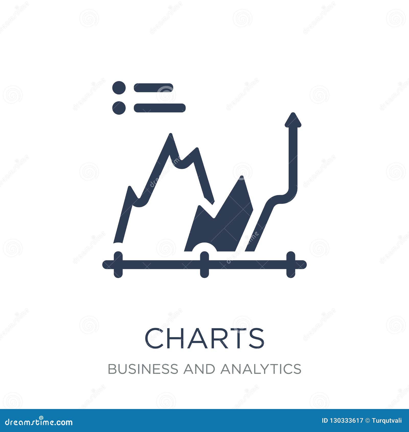 Charts Icon. Trendy Flat Vector Charts Icon on White Background Stock ...