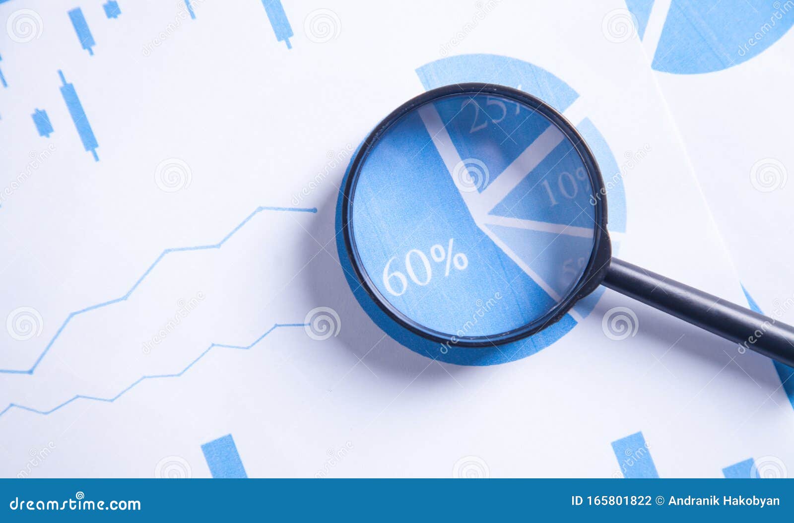Charts and Magnifying Glass. Accounting, Business Stock Photo - Image ...