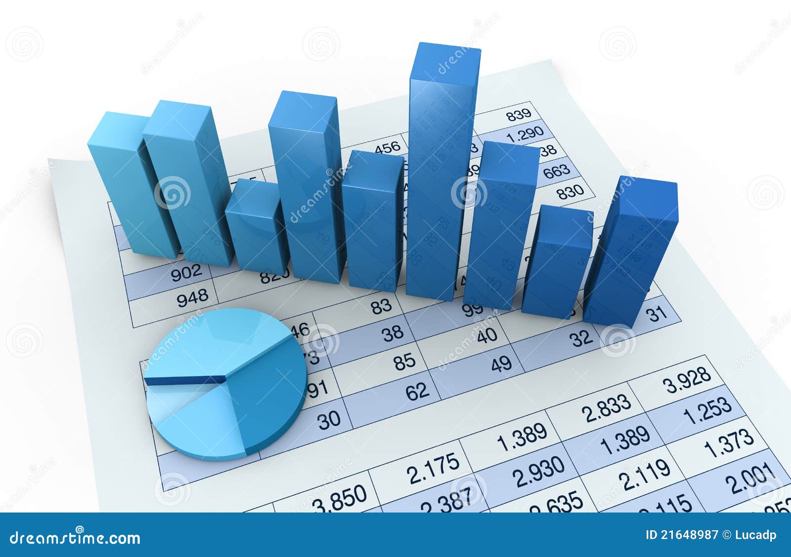 Charts and spreadsheets stock illustration. Illustration of office ...