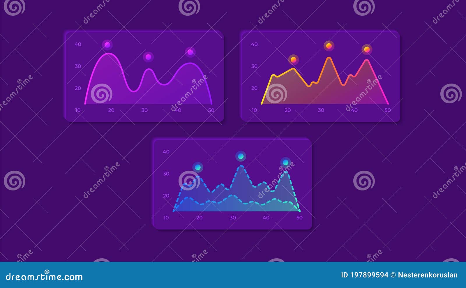Charts UI elements kit stock vector. Illustration of mobile - 197899594