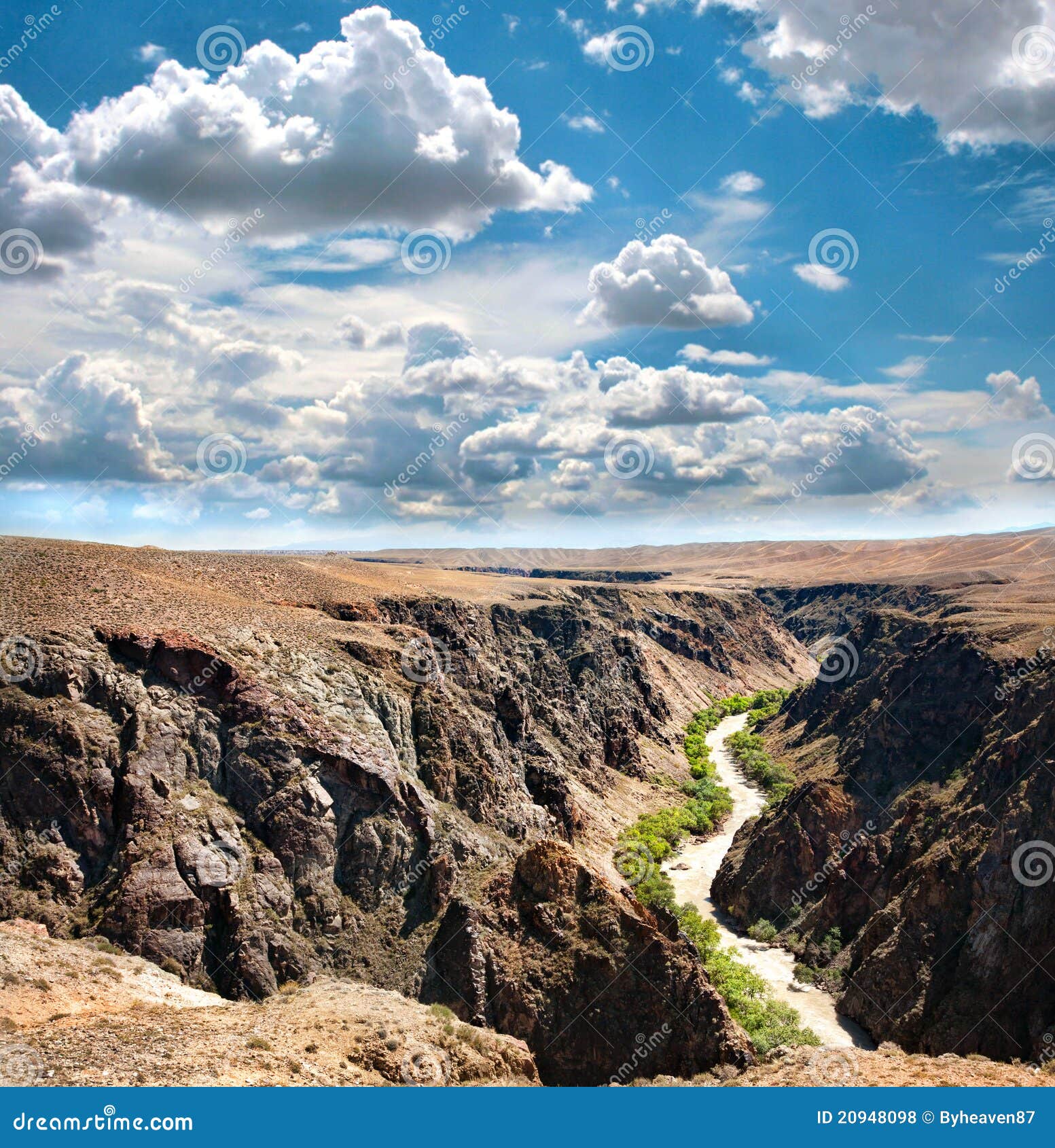 Charyn Canyon River in Kazakhstan Stock Photo - Image of mountain ...