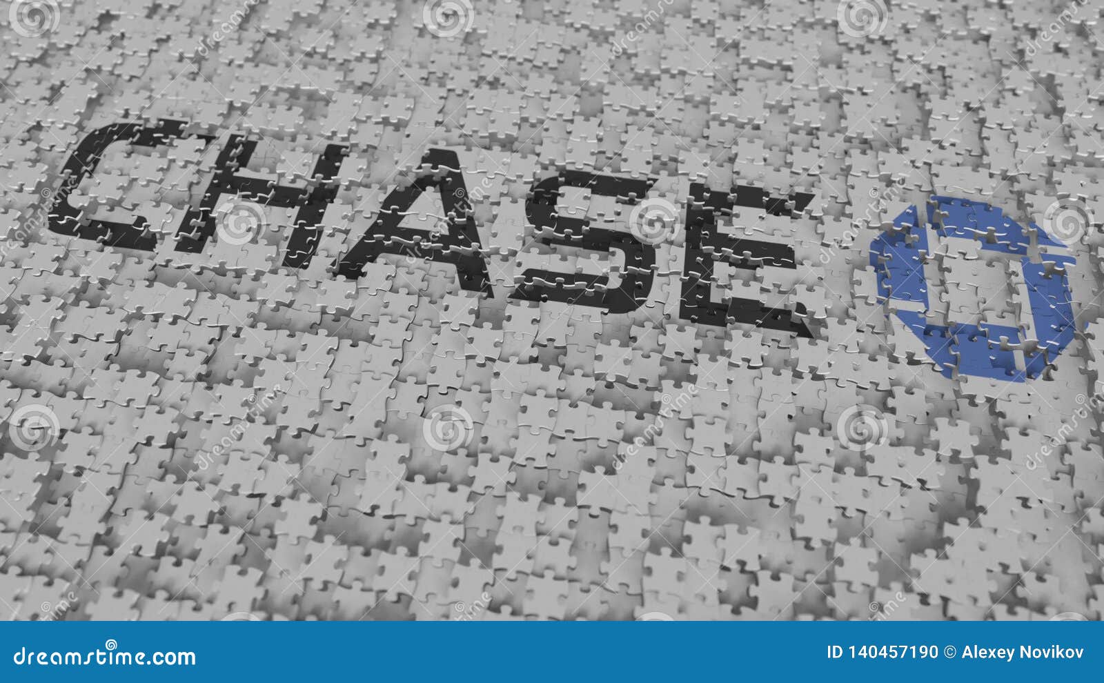 CHASE Logo Composing with Puzzle Pieces, Editorial 3D Rendering ...