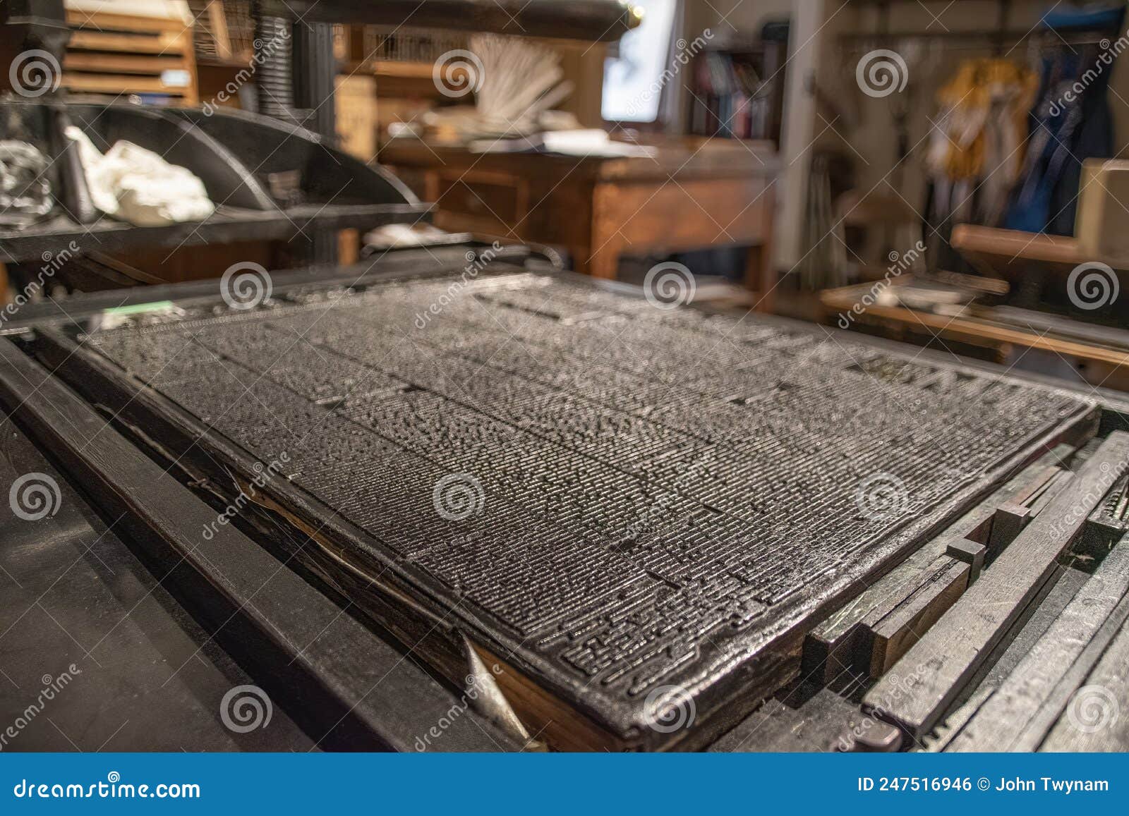 Letterpress Printing - Full Chase News Page Stock Photo - Image of ...