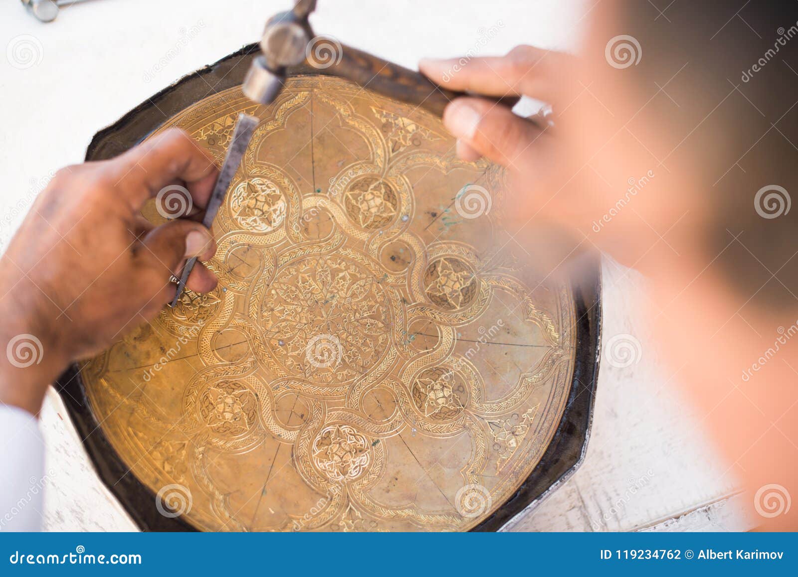 Chaser of copper at work stock photo. Image of asia - 119234762