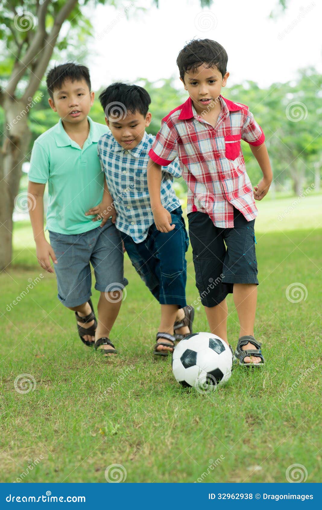 Chasing the ball stock photo. Image of childhood, ball - 32962938
