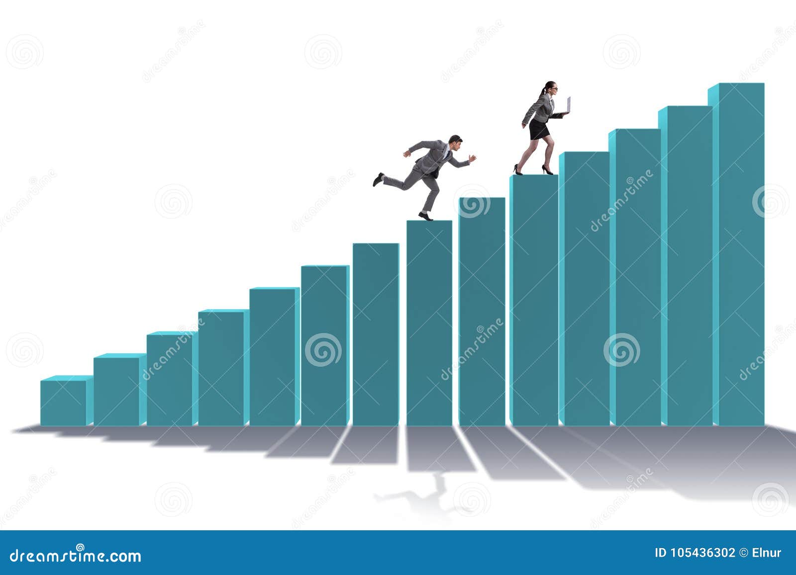 The Chasing Business People in Competition Concept Stock Illustration ...