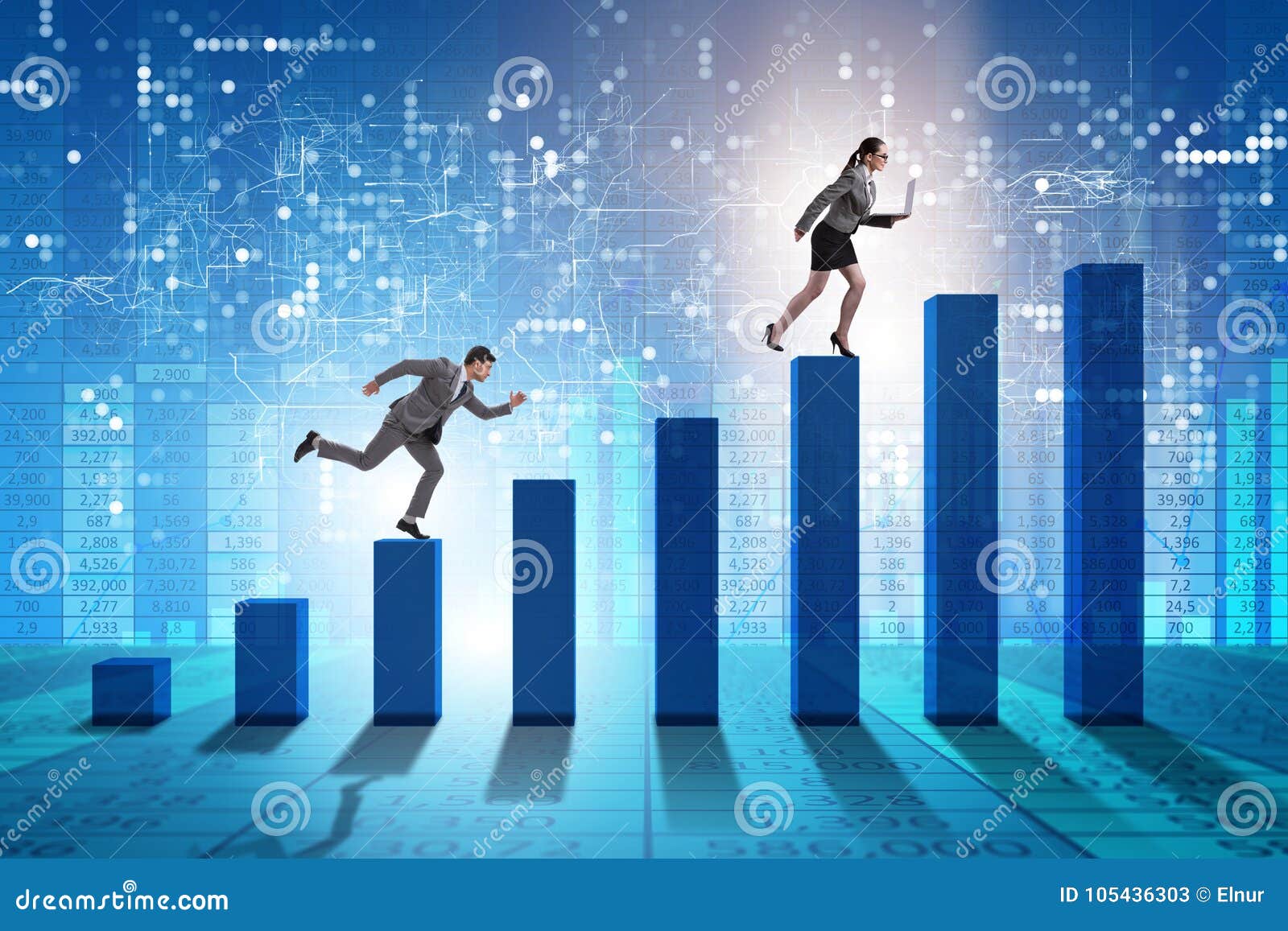 The Chasing Business People in Competition Concept Stock Image - Image ...