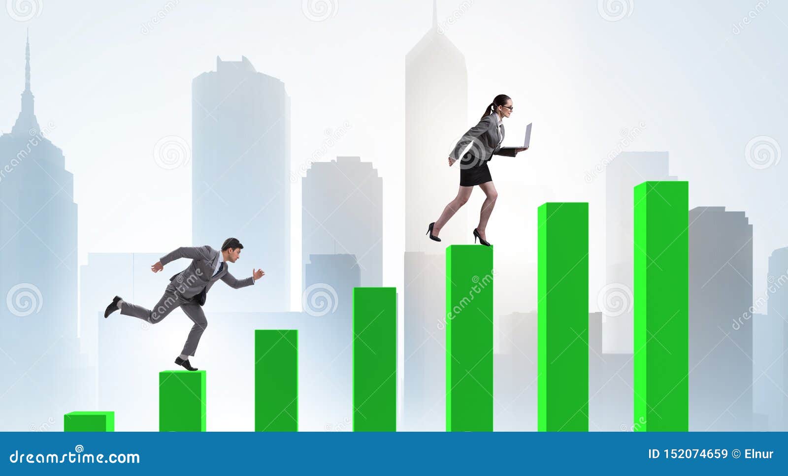 Chasing Business People in Competition Concept Stock Image - Image of ...