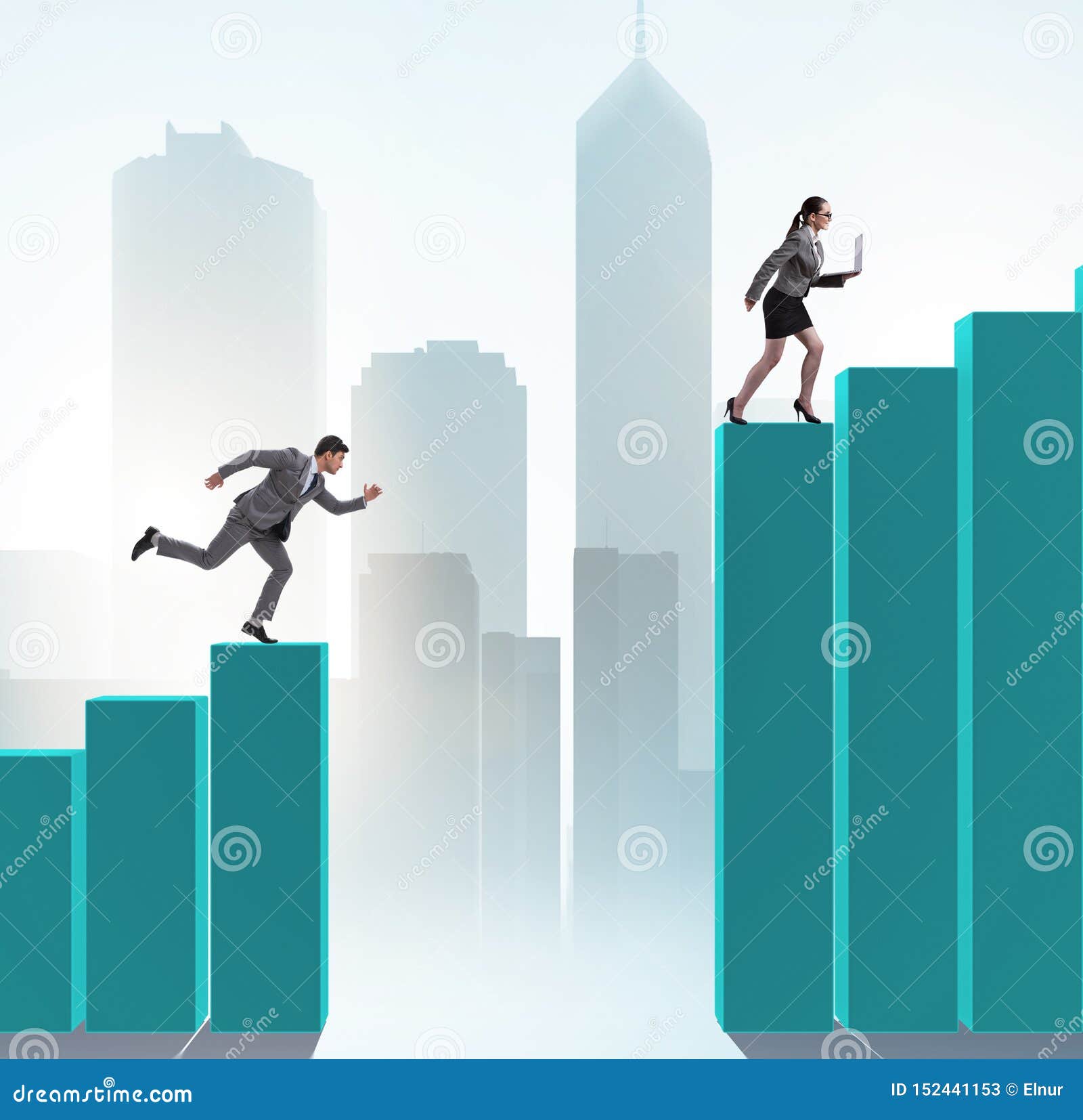 Chasing Business People in Competition Concept Stock Image - Image of ...