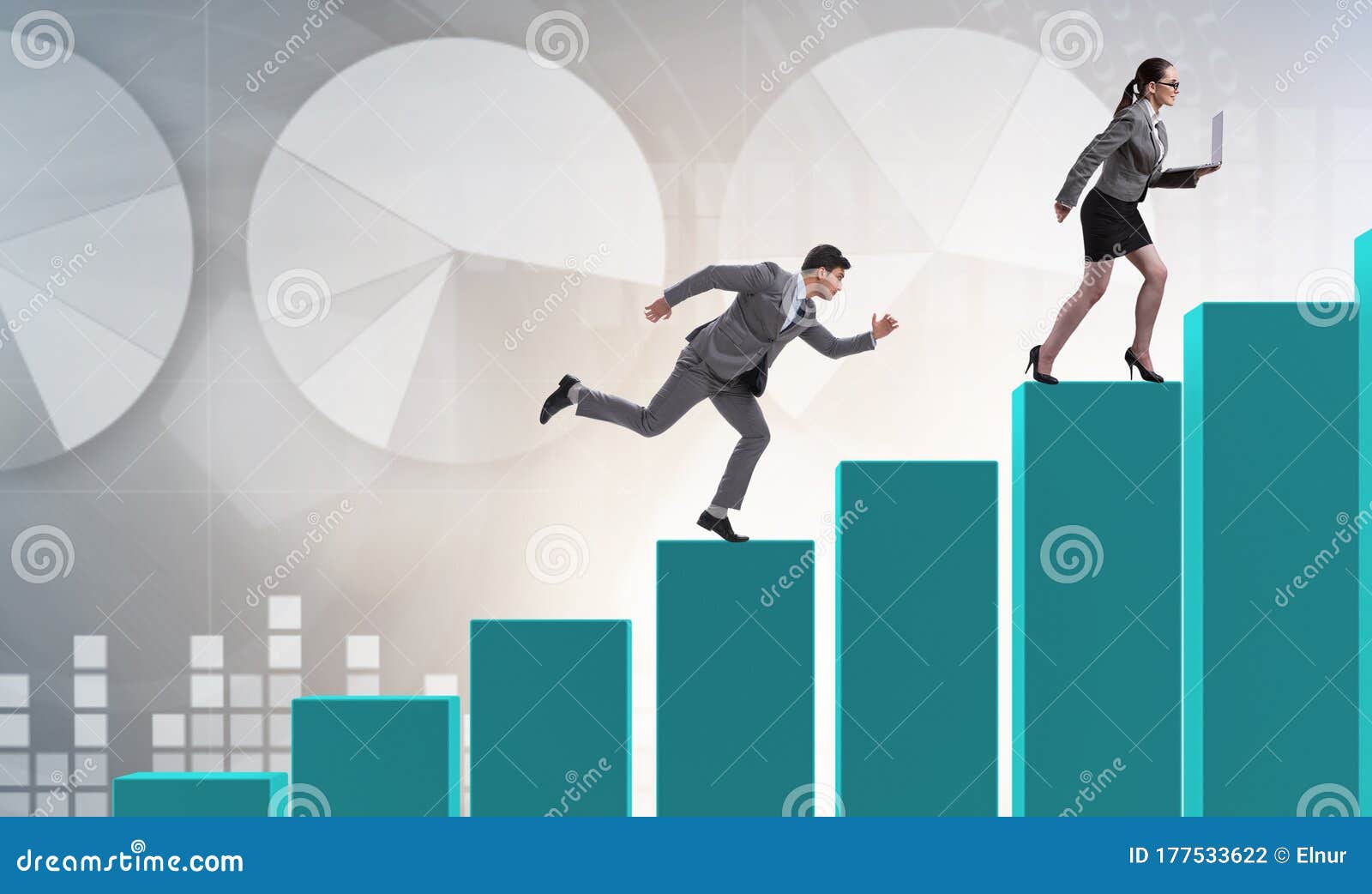 Chasing Business People in Competition Concept Stock Photo - Image of ...